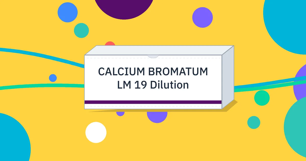 Symbolbild: Packung mit der Aufschrift CALCIUM BROMATUM LM 19 Dilution (PZN 13407944) – Verfügbarkeit und Bezug in Apotheken in Frankfurt am Main