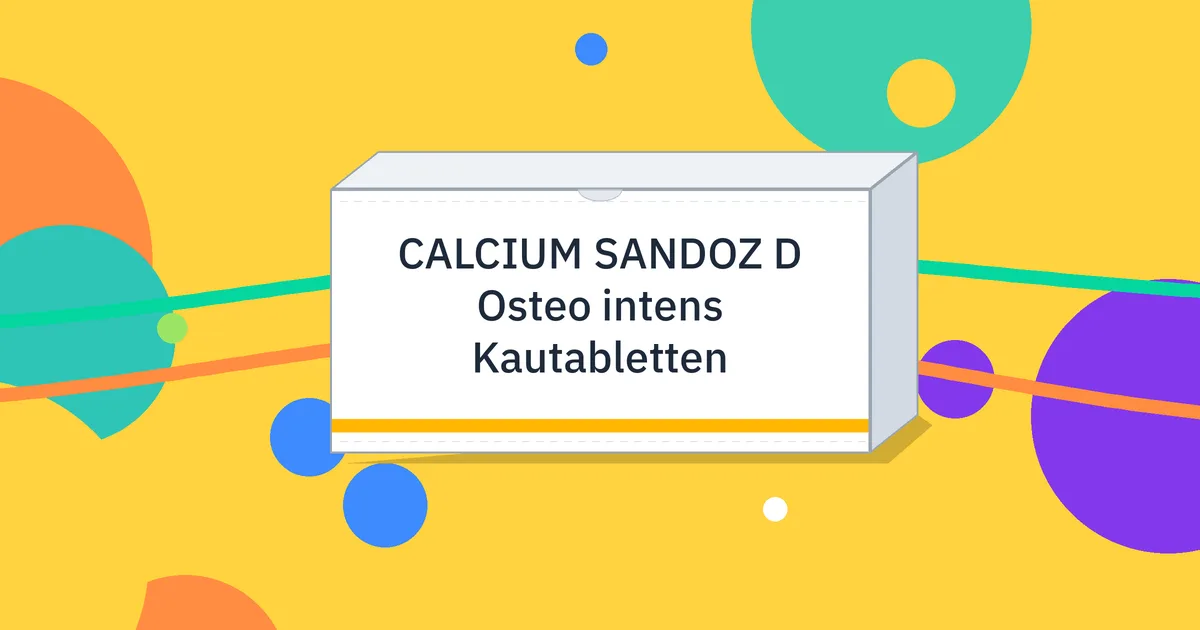 Symbolbild: Packung mit der Aufschrift CALCIUM SANDOZ D Osteo intens Kautabletten (PZN 09686275) – Verfügbarkeit und Bezug in Apotheken in Frankfurt am Main