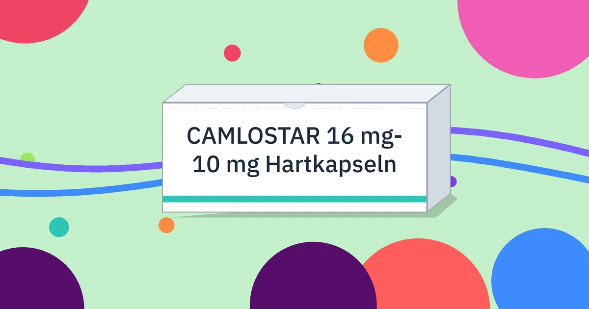 Symbolbild: Packung mit der Aufschrift CAMLOSTAR 16 mg-10 mg Hartkapseln (PZN 12540724) – Verfügbarkeit und Bezug in Apotheken in Frankfurt am Main
