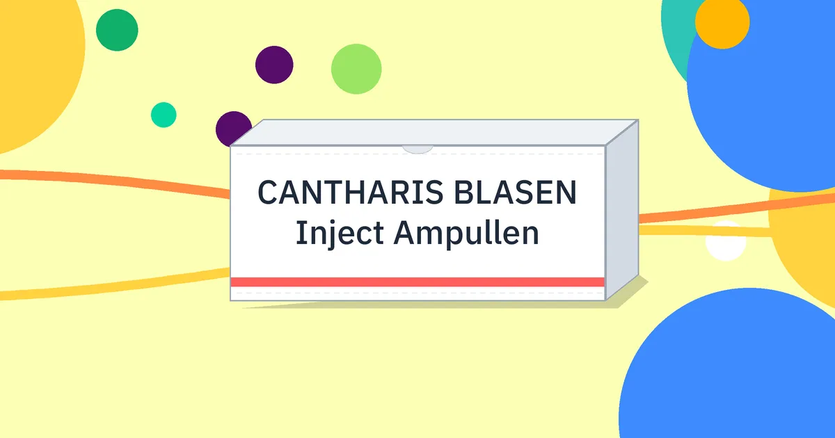 Symbolbild: Packung mit der Aufschrift CANTHARIS BLASEN Inject Ampullen (PZN 00081116) – Verfügbarkeit und Bezug in Apotheken in Frankfurt am Main