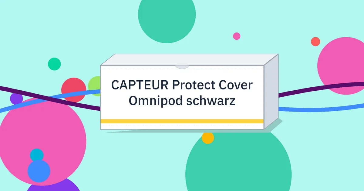 Symbolbild: Packung mit der Aufschrift CAPTEUR Protect Cover Omnipod schwarz (PZN 20203946) – Verfügbarkeit und Bezug in Apotheken in Frankfurt am Main