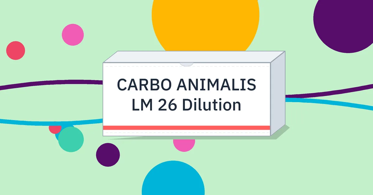 Symbolbild: Packung mit der Aufschrift CARBO ANIMALIS LM 26 Dilution (PZN 12809221) – Verfügbarkeit und Bezug in Apotheken in Frankfurt am Main