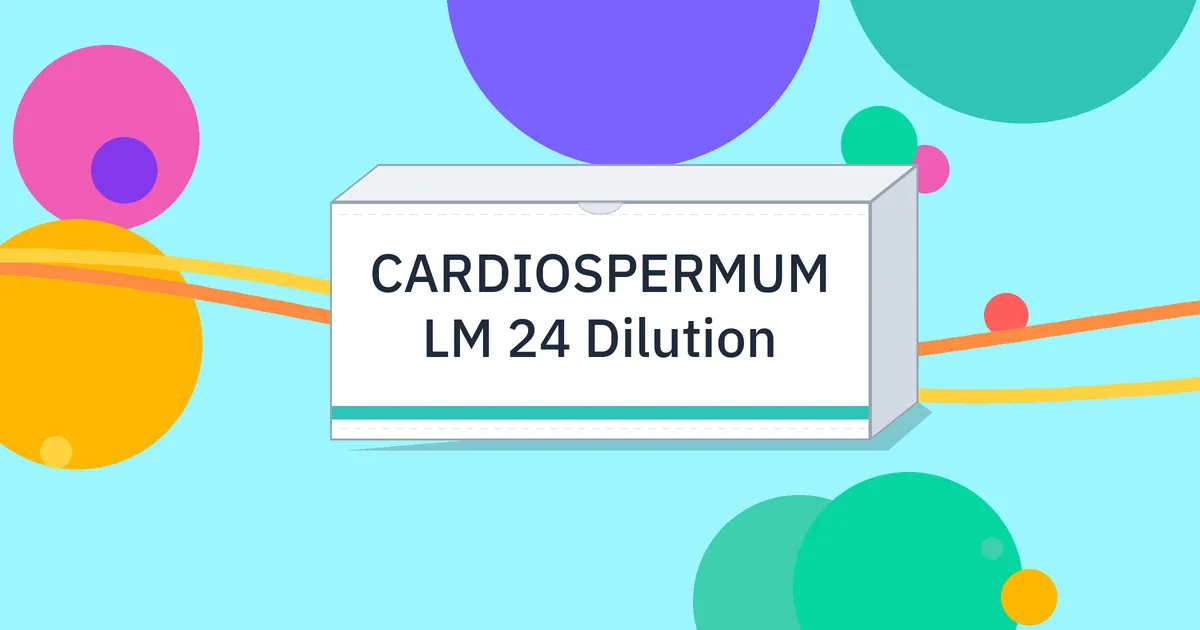 Symbolbild: Packung mit der Aufschrift CARDIOSPERMUM LM 24 Dilution (PZN 12810454) – Verfügbarkeit und Bezug in Apotheken in Frankfurt am Main