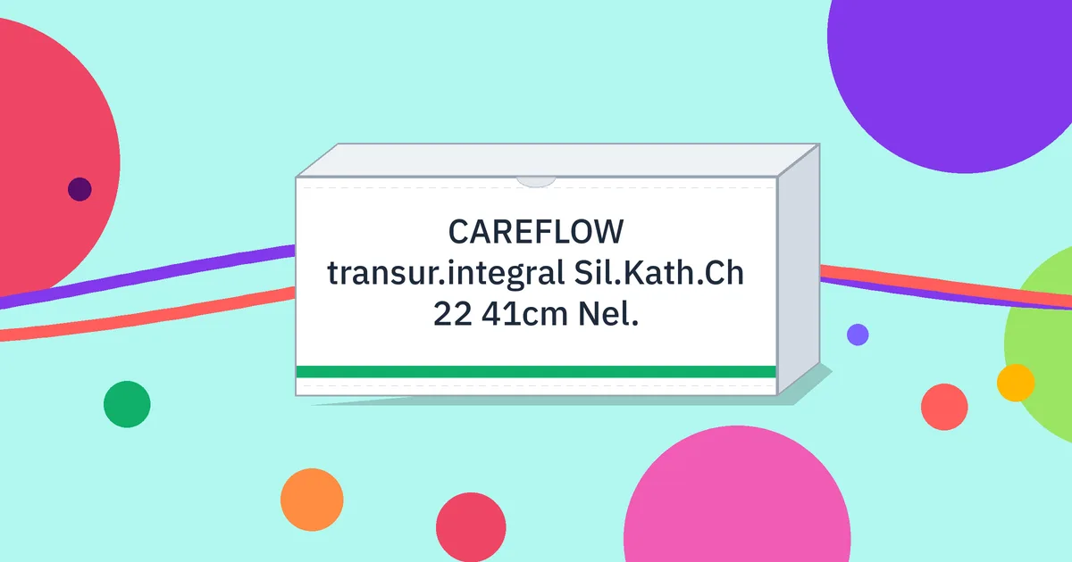 Symbolbild: Packung mit der Aufschrift CAREFLOW transur.integral Sil.Kath.Ch 22 41cm Nel. (PZN 18064495) – Verfügbarkeit und Bezug in Apotheken in Frankfurt am Main