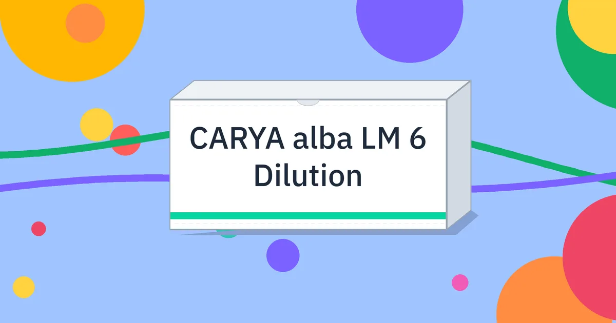 Symbolbild: Packung mit der Aufschrift CARYA alba LM 6 Dilution (PZN 13431405) – Verfügbarkeit und Bezug in Apotheken in Frankfurt am Main