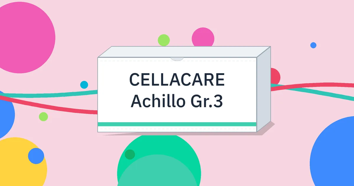Symbolbild: Packung mit der Aufschrift CELLACARE Achillo Gr.3 (PZN 00853719) – Verfügbarkeit und Bezug in Apotheken in Frankfurt am Main