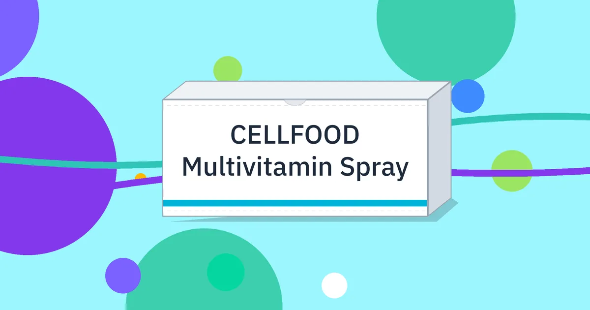 Symbolbild: Packung mit der Aufschrift CELLFOOD Multivitamin Spray (PZN 09513451) – Verfügbarkeit und Bezug in Apotheken in Frankfurt am Main