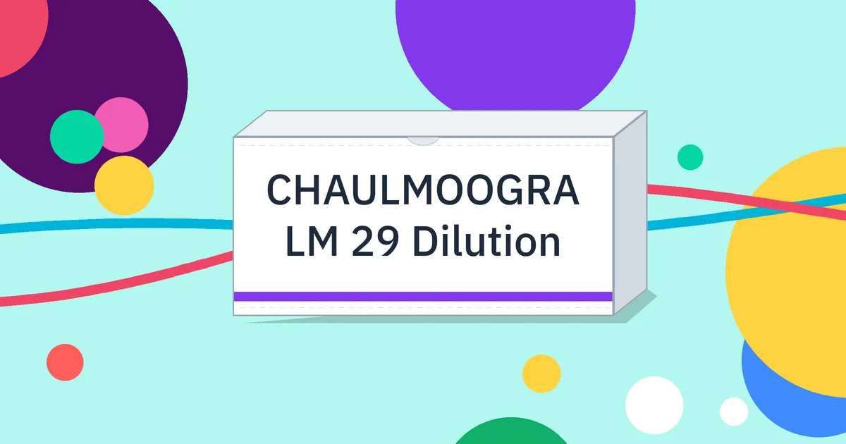 Symbolbild: Packung mit der Aufschrift CHAULMOOGRA LM 29 Dilution (PZN 13439157) – Verfügbarkeit und Bezug in Apotheken in Frankfurt am Main