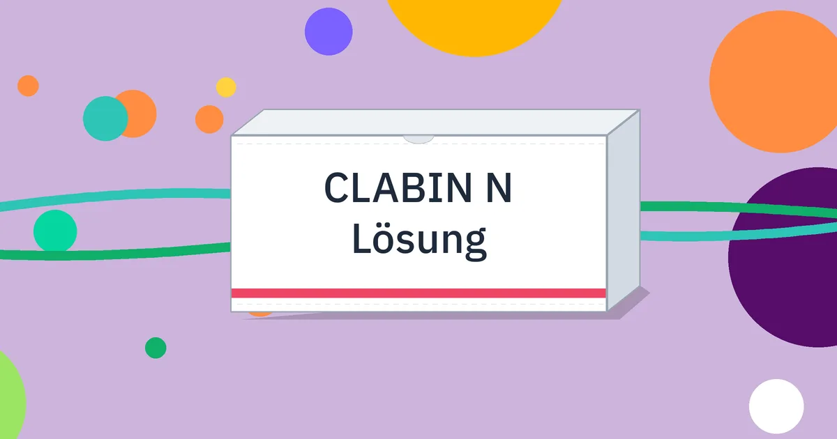 Symbolbild: Packung mit der Aufschrift CLABIN N Lösung (PZN 04996189) – Verfügbarkeit und Bezug in Apotheken in Frankfurt am Main
