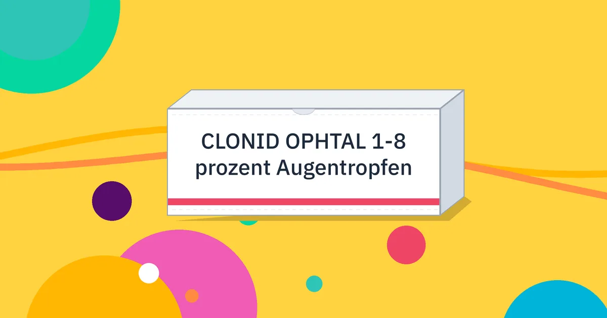 Symbolbild: Packung mit der Aufschrift CLONID OPHTAL 1-8 prozent Augentropfen (PZN 06319056) – Verfügbarkeit und Bezug in Apotheken in Frankfurt am Main