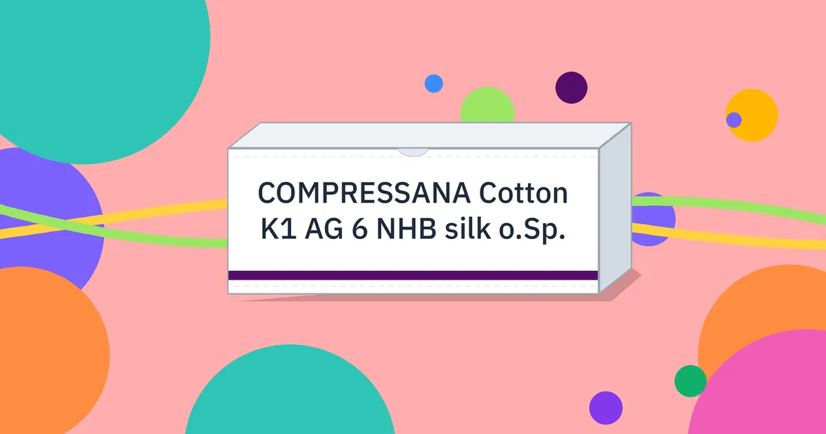 Symbolbild: Packung mit der Aufschrift COMPRESSANA Cotton K1 AG 6 NHB silk o.Sp. (PZN 11393787) – Verfügbarkeit und Bezug in Apotheken in Frankfurt am Main