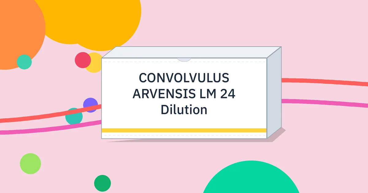 Symbolbild: Packung mit der Aufschrift CONVOLVULUS ARVENSIS LM 24 Dilution (PZN 13450302) – Verfügbarkeit und Bezug in Apotheken in Frankfurt am Main