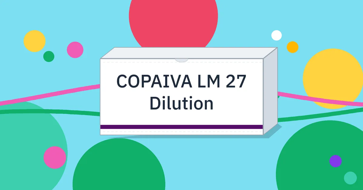 Symbolbild: Packung mit der Aufschrift COPAIVA LM 27 Dilution (PZN 13451253) – Verfügbarkeit und Bezug in Apotheken in Frankfurt am Main
