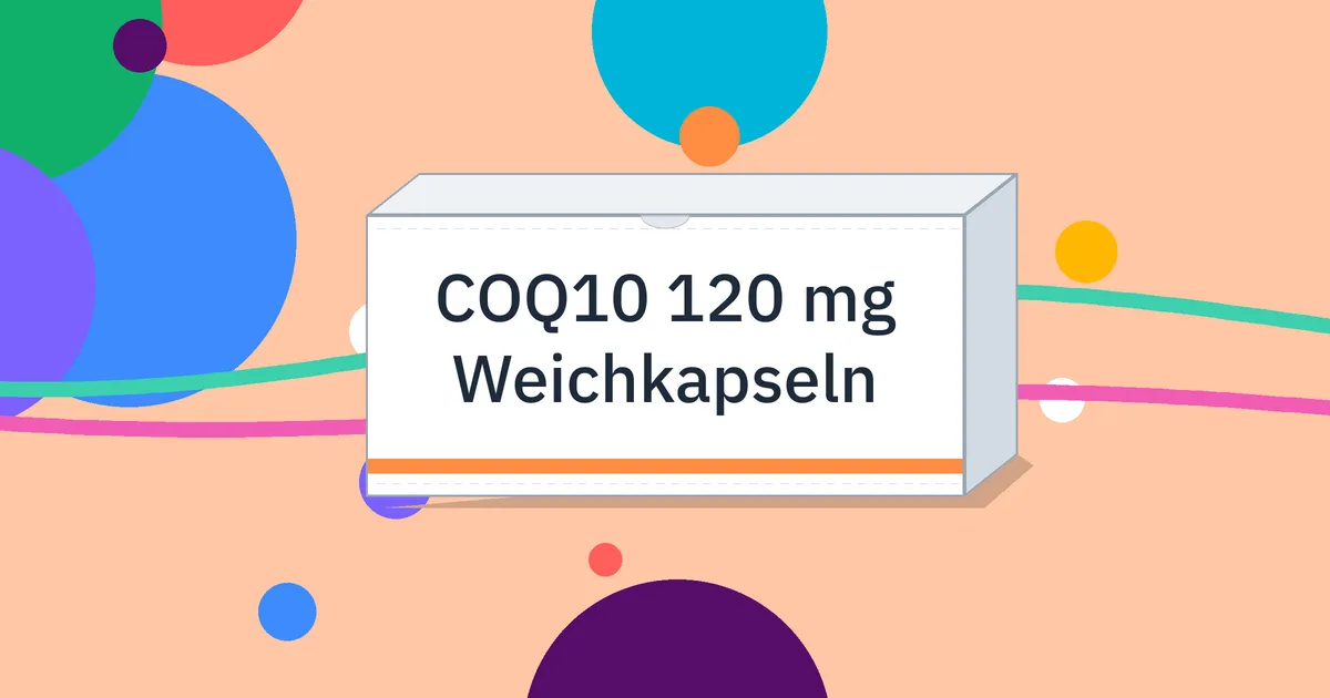 Symbolbild: Packung mit der Aufschrift COQ10 120 mg Weichkapseln (PZN 18225260) – Verfügbarkeit und Bezug in Apotheken in Frankfurt am Main