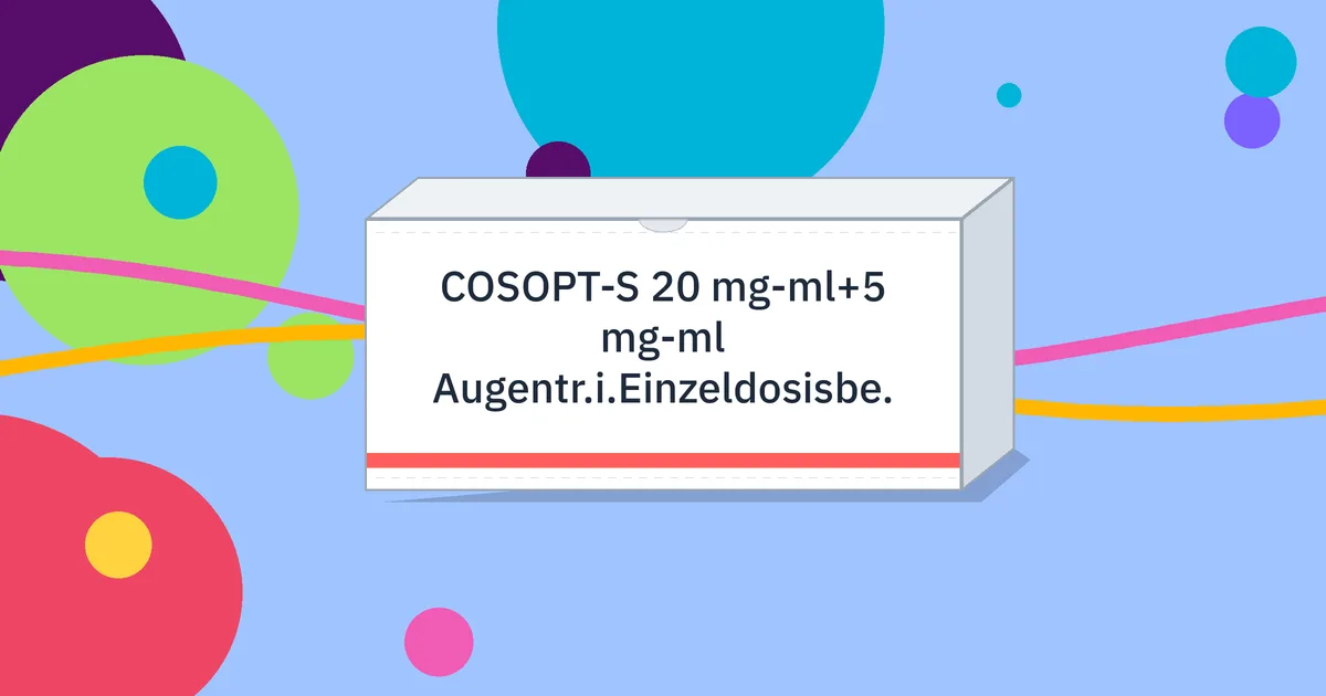 Symbolbild: Packung mit der Aufschrift COSOPT-S 20 mg-ml+5 mg-ml Augentr.i.Einzeldosisbe. (PZN 12490860) – Verfügbarkeit und Bezug in Apotheken in Frankfurt am Main