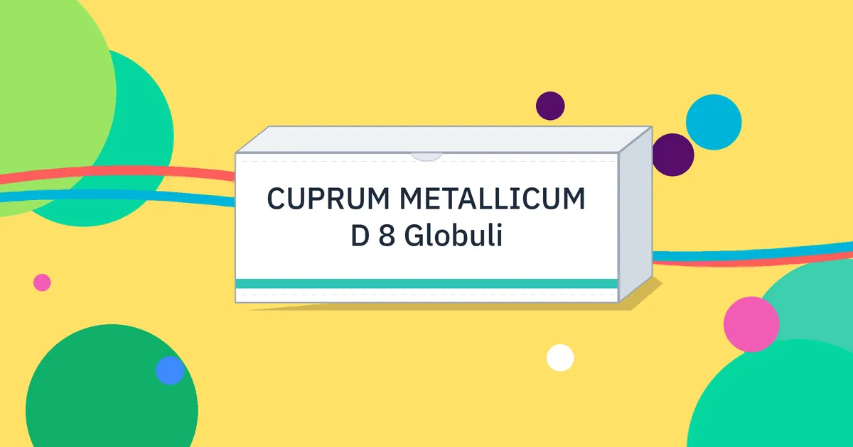 Symbolbild: Packung mit der Aufschrift CUPRUM METALLICUM D 8 Globuli (PZN 18759346) – Verfügbarkeit und Bezug in Apotheken in Frankfurt am Main