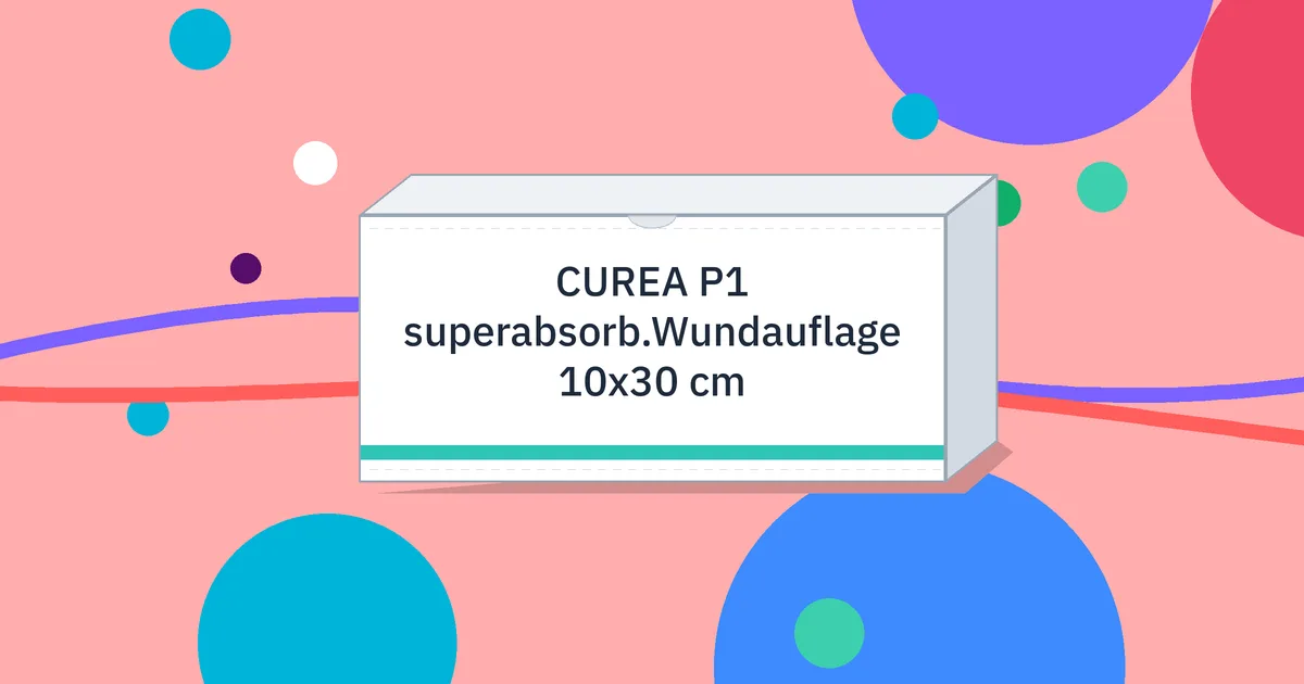 Symbolbild: Packung mit der Aufschrift CUREA P1 superabsorb.Wundauflage 10x30 cm (PZN 06563365) – Verfügbarkeit und Bezug in Apotheken in Frankfurt am Main