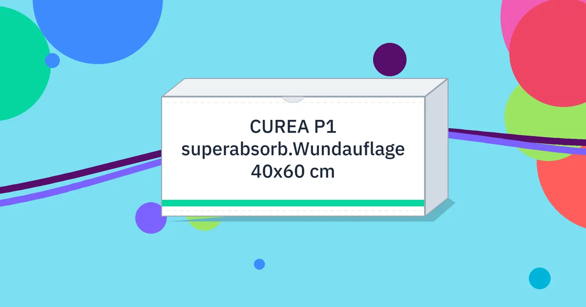 Symbolbild: Packung mit der Aufschrift CUREA P1 superabsorb.Wundauflage 40x60 cm (PZN 12416243) – Verfügbarkeit und Bezug in Apotheken in Frankfurt am Main