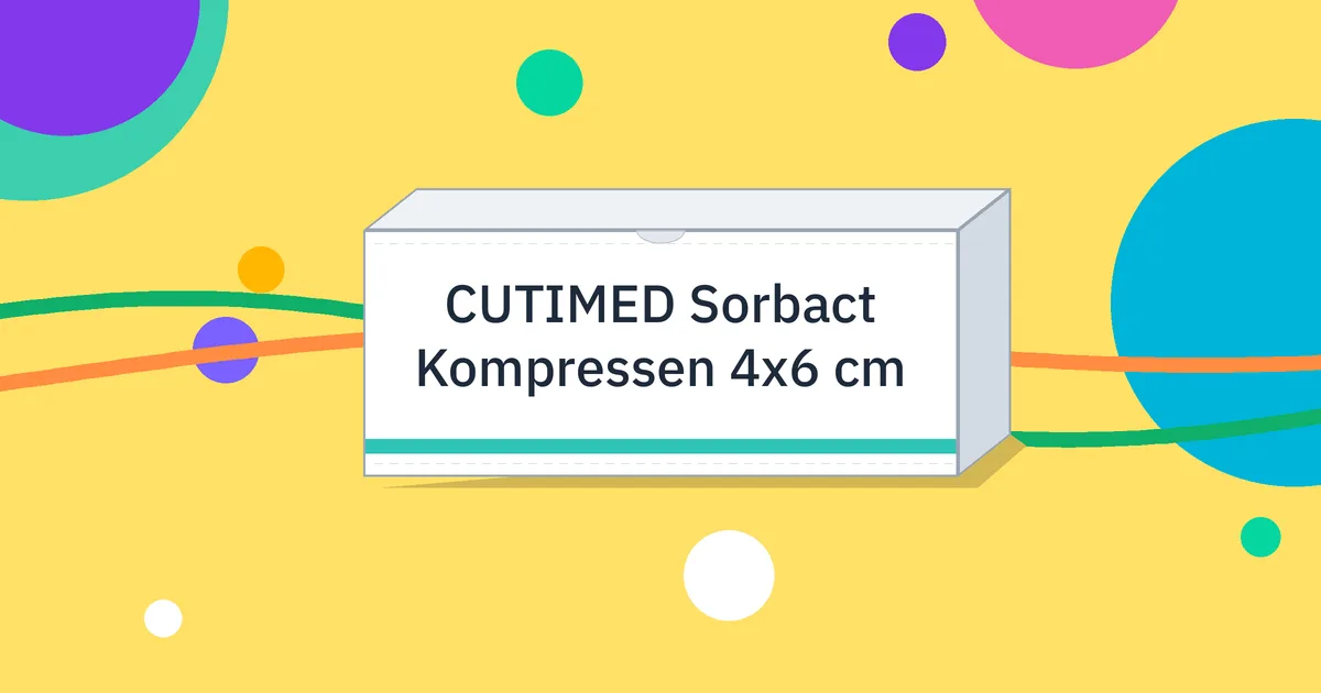 Symbolbild: Packung mit der Aufschrift CUTIMED Sorbact Kompressen 4x6 cm (PZN 19304085) – Verfügbarkeit und Bezug in Apotheken in Frankfurt am Main