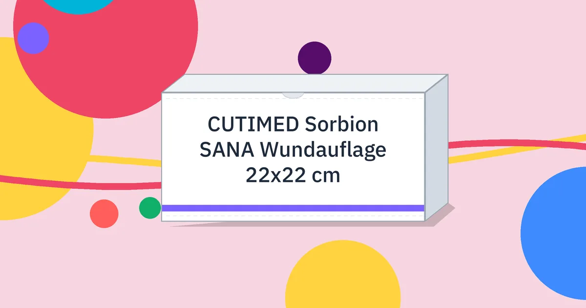 Symbolbild: Packung mit der Aufschrift CUTIMED Sorbion SANA Wundauflage 22x22 cm (PZN 11361669) – Verfügbarkeit und Bezug in Apotheken in Frankfurt am Main