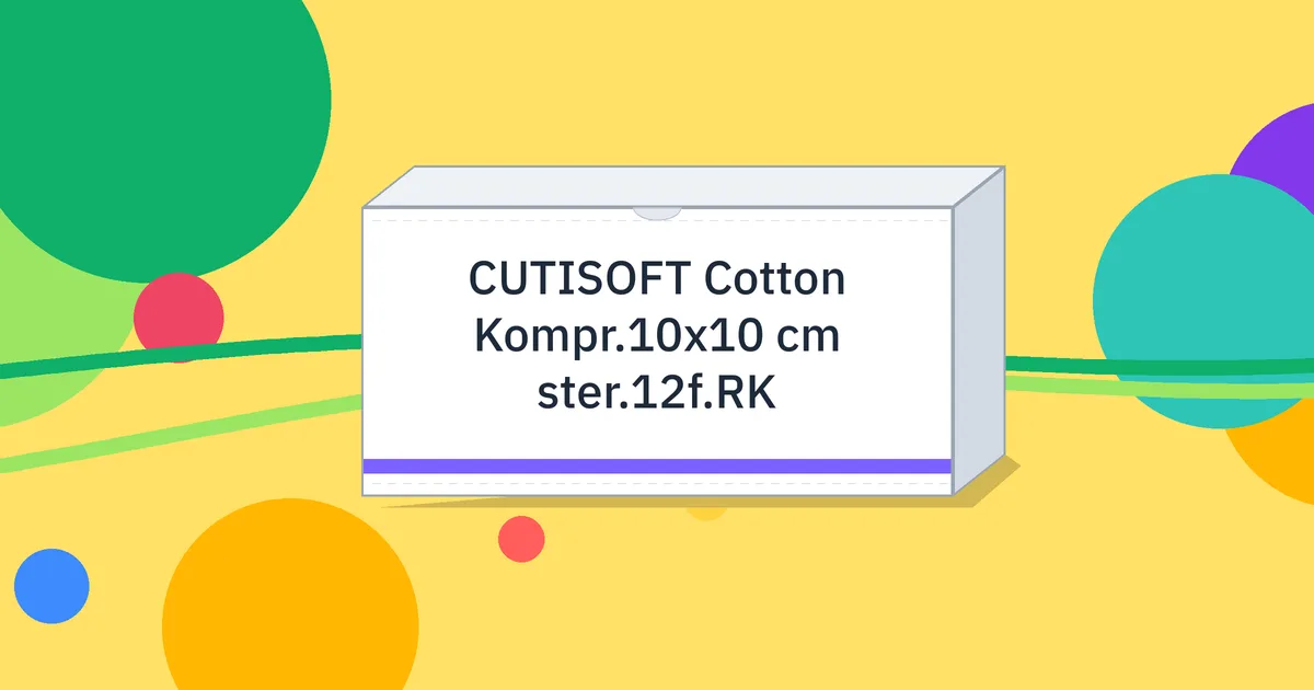 Symbolbild: Packung mit der Aufschrift CUTISOFT Cotton Kompr.10x10 cm ster.12f.RK (PZN 03898013) – Verfügbarkeit und Bezug in Apotheken in Frankfurt am Main