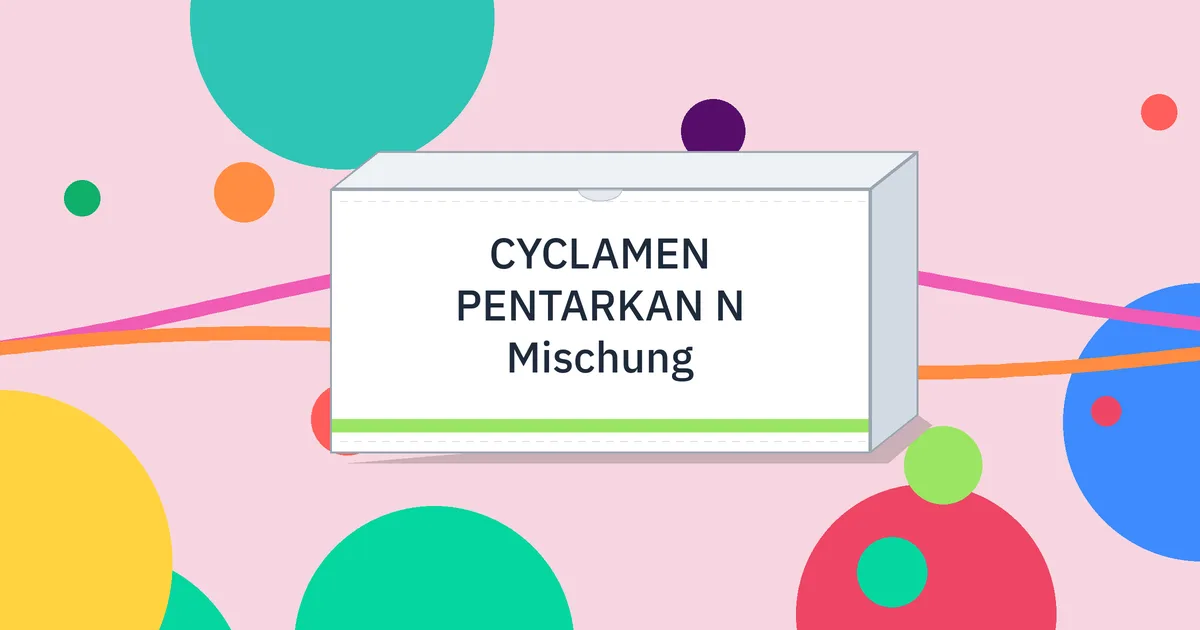 Symbolbild: Packung mit der Aufschrift CYCLAMEN PENTARKAN N Mischung (PZN 06566530) – Verfügbarkeit und Bezug in Apotheken in Frankfurt am Main