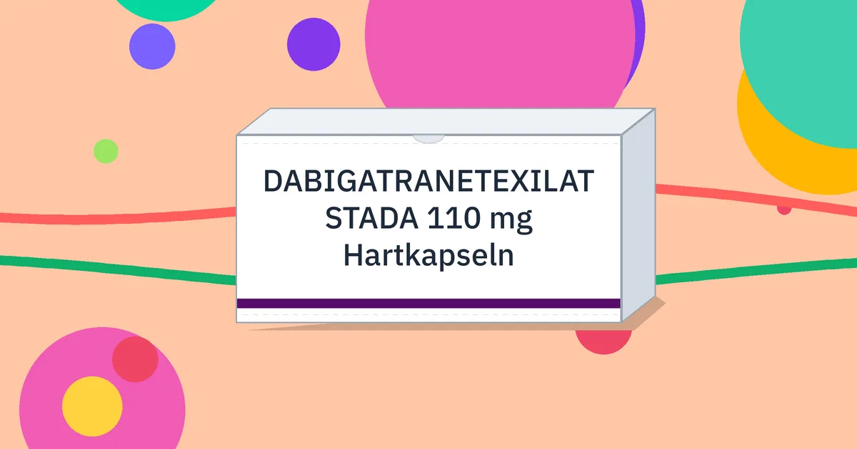 Symbolbild: Packung mit der Aufschrift DABIGATRANETEXILAT STADA 110 mg Hartkapseln (PZN 17397119) – Verfügbarkeit und Bezug in Apotheken in Frankfurt am Main