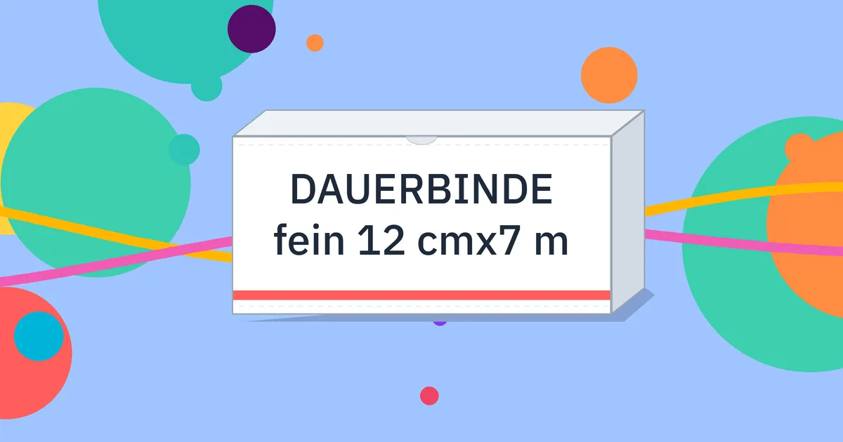 Symbolbild: Packung mit der Aufschrift DAUERBINDE fein 12 cmx7 m (PZN 11382306) – Verfügbarkeit und Bezug in Apotheken in Frankfurt am Main