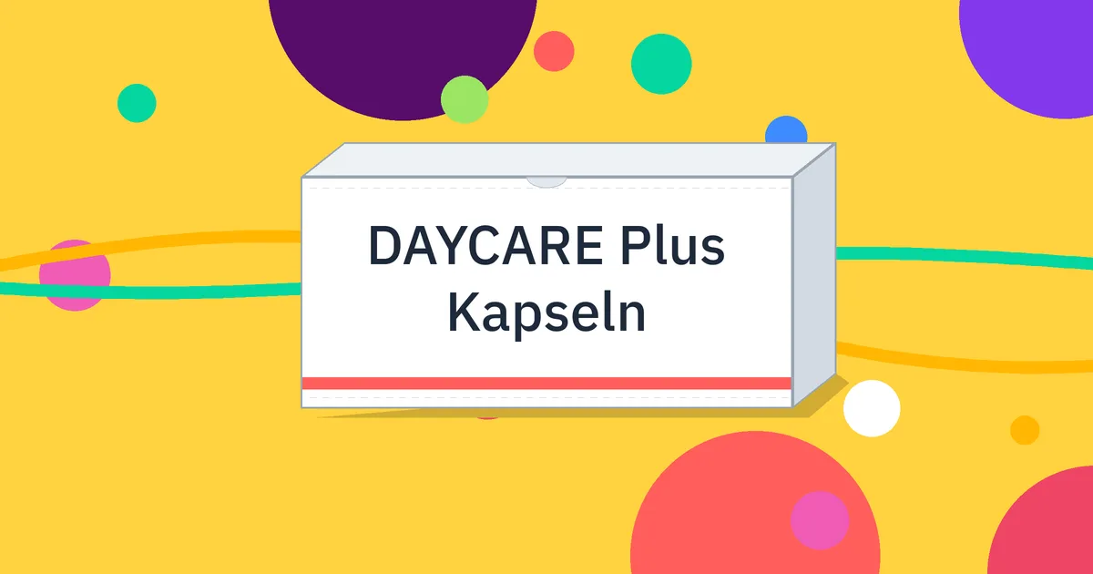 Symbolbild: Packung mit der Aufschrift DAYCARE Plus Kapseln (PZN 20279487) – Verfügbarkeit und Bezug in Apotheken in Frankfurt am Main
