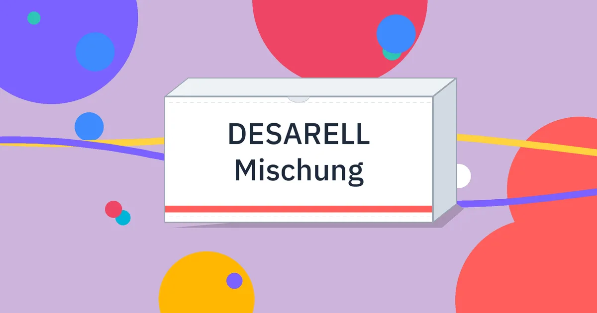 Symbolbild: Packung mit der Aufschrift DESARELL Mischung (PZN 06604093) – Verfügbarkeit und Bezug in Apotheken in Frankfurt am Main