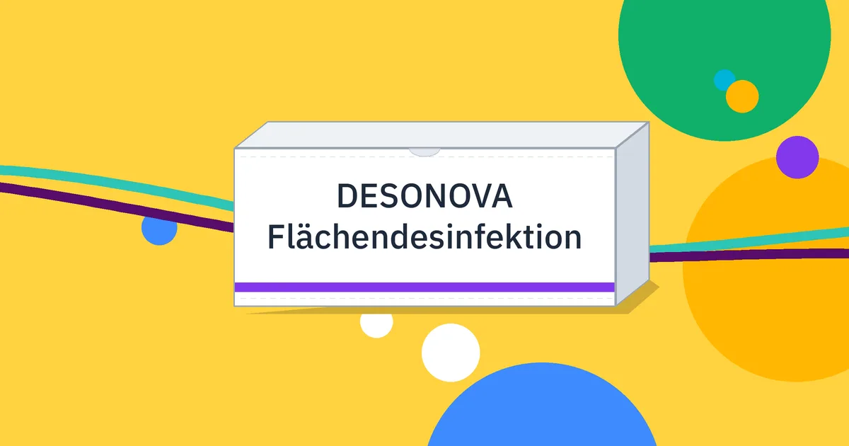Symbolbild: Packung mit der Aufschrift DESONOVA Flächendesinfektion (PZN 13744009) – Verfügbarkeit und Bezug in Apotheken in Frankfurt am Main