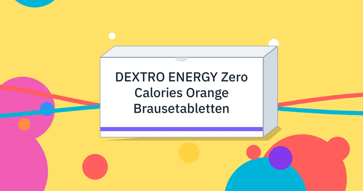 Symbolbild: Packung mit der Aufschrift DEXTRO ENERGY Zero Calories Orange Brausetabletten (PZN 18677513) – Verfügbarkeit und Bezug in Apotheken in Frankfurt am Main