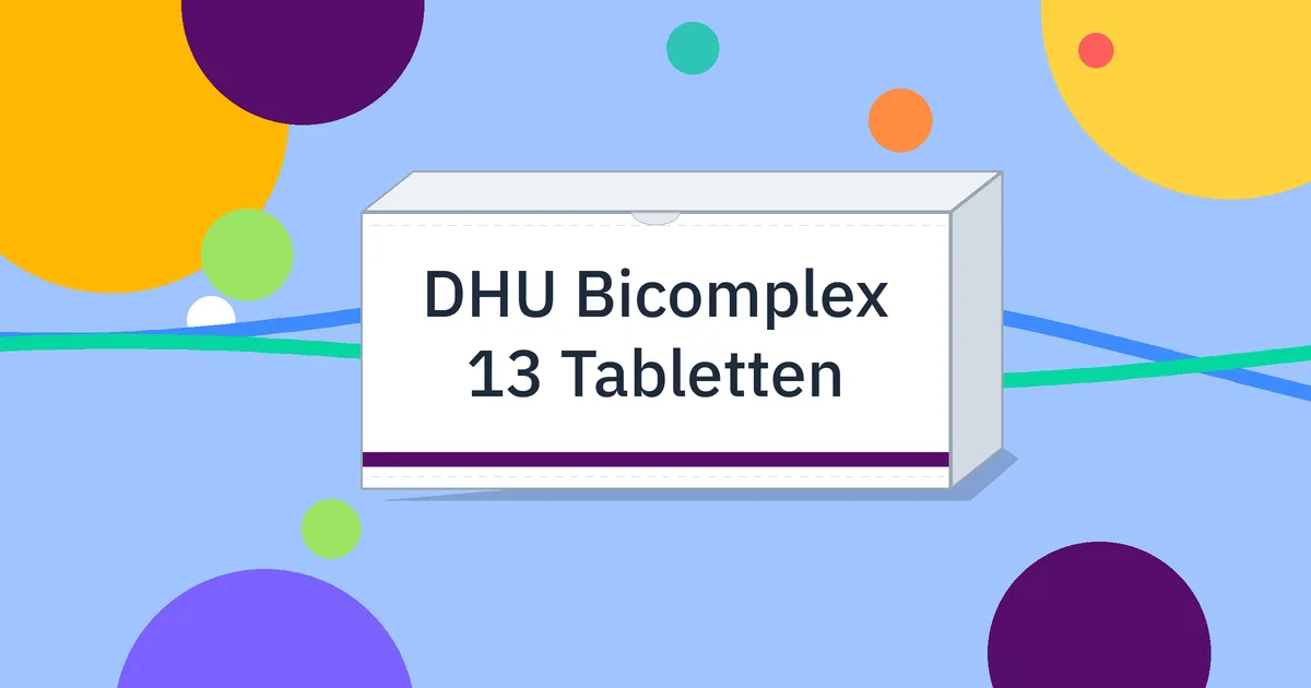 Symbolbild: Packung mit der Aufschrift DHU Bicomplex 13 Tabletten (PZN 16743074) – Verfügbarkeit und Bezug in Apotheken in Frankfurt am Main