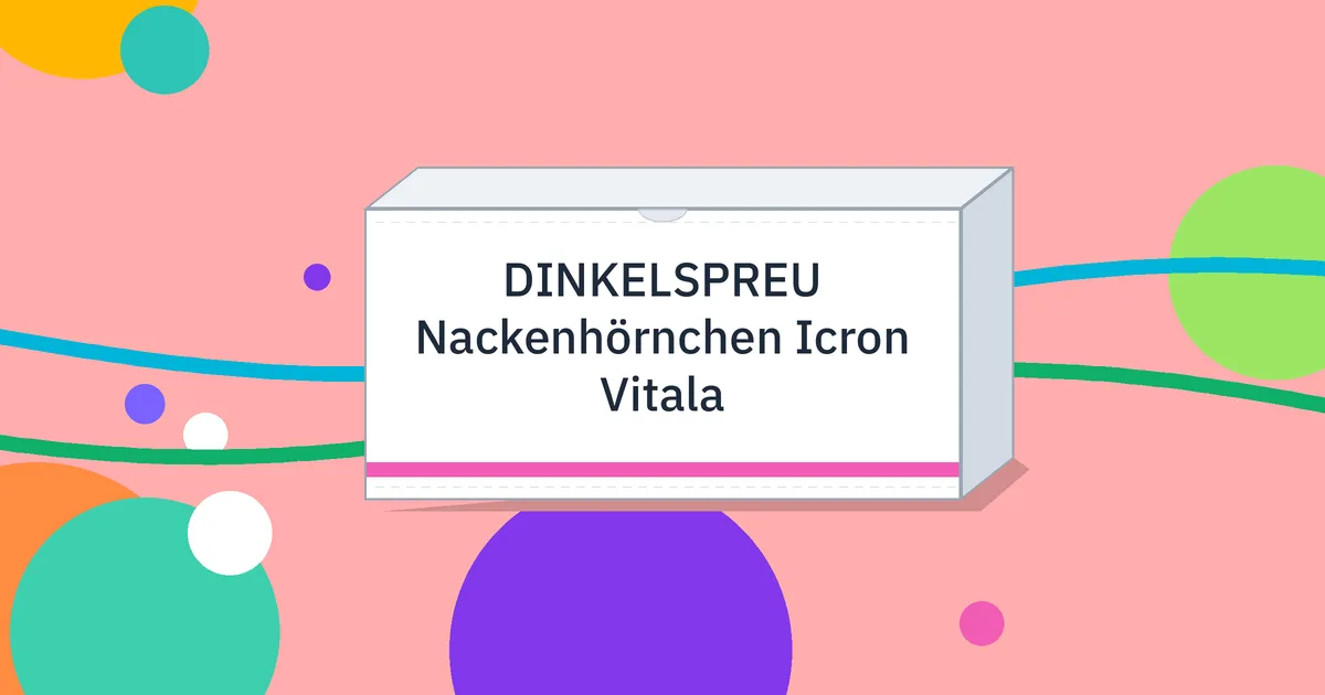 Symbolbild: Packung mit der Aufschrift DINKELSPREU Nackenhörnchen Icron Vitala (PZN 02419157) – Verfügbarkeit und Bezug in Apotheken in Frankfurt am Main