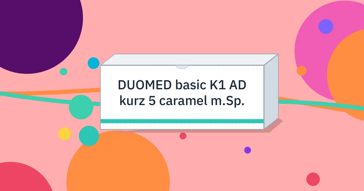 Symbolbild: Packung mit der Aufschrift DUOMED basic K1 AD kurz 5 caramel m.Sp. (PZN 20904011) – Verfügbarkeit und Bezug in Apotheken in Frankfurt am Main