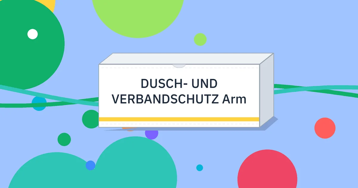Symbolbild: Packung mit der Aufschrift DUSCH- UND VERBANDSCHUTZ Arm (PZN 11711069) – Verfügbarkeit und Bezug in Apotheken in Frankfurt am Main