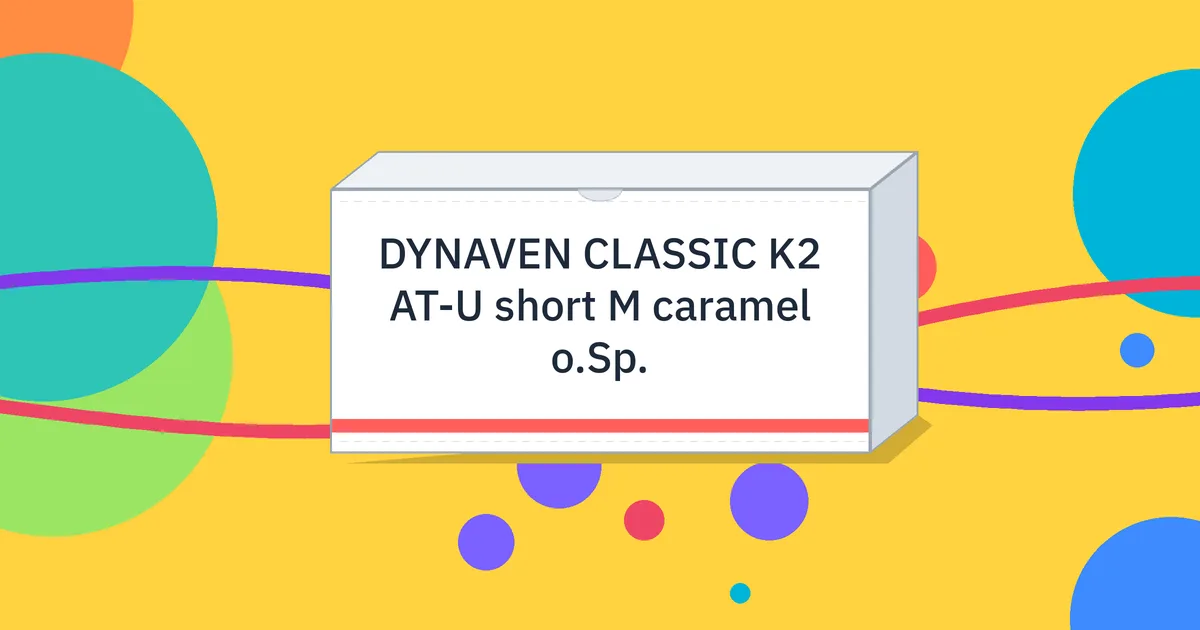 Symbolbild: Packung mit der Aufschrift DYNAVEN CLASSIC K2 AT-U short M caramel o.Sp. (PZN 18419604) – Verfügbarkeit und Bezug in Apotheken in Frankfurt am Main