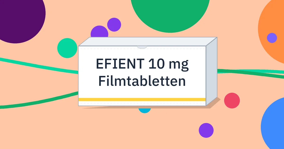 Symbolbild: Packung mit der Aufschrift EFIENT 10 mg Filmtabletten (PZN 12505857) – Verfügbarkeit und Bezug in Apotheken in Frankfurt am Main