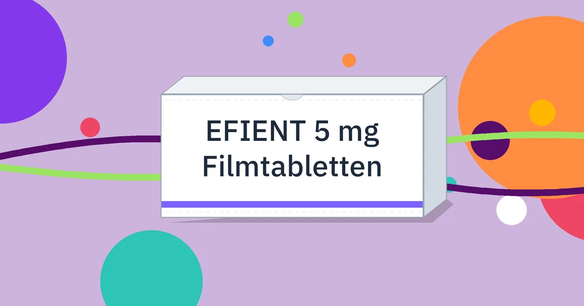 Symbolbild: Packung mit der Aufschrift EFIENT 5 mg Filmtabletten (PZN 07668273) – Verfügbarkeit und Bezug in Apotheken in Frankfurt am Main
