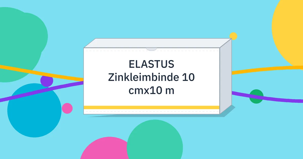 Symbolbild: Packung mit der Aufschrift ELASTUS Zinkleimbinde 10 cmx10 m (PZN 05030129) – Verfügbarkeit und Bezug in Apotheken in Frankfurt am Main