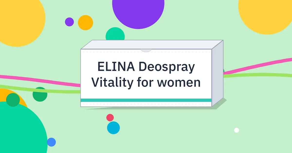 Symbolbild: Packung mit der Aufschrift ELINA Deospray Vitality for women (PZN 10779065) – Verfügbarkeit und Bezug in Apotheken in Frankfurt am Main