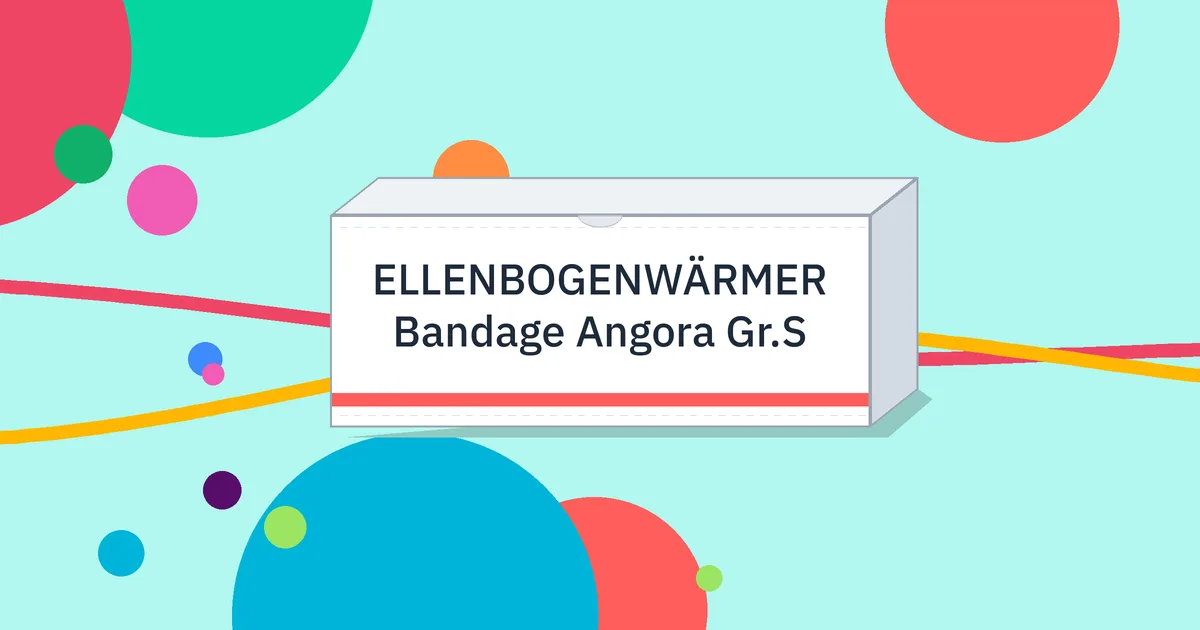 Symbolbild: Packung mit der Aufschrift ELLENBOGENWÄRMER Bandage Angora Gr.S (PZN 19390908) – Verfügbarkeit und Bezug in Apotheken in Frankfurt am Main