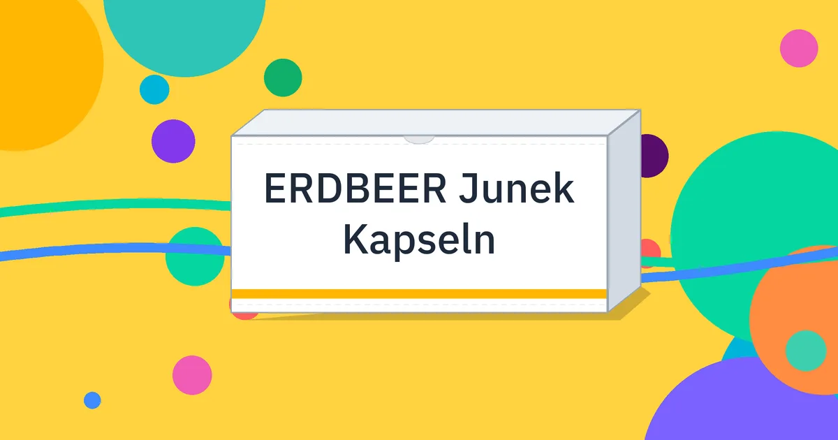 Symbolbild: Packung mit der Aufschrift ERDBEER Junek Kapseln (PZN 10052541) – Verfügbarkeit und Bezug in Apotheken in Frankfurt am Main