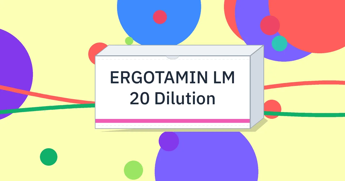 Symbolbild: Packung mit der Aufschrift ERGOTAMIN LM 20 Dilution (PZN 12844950) – Verfügbarkeit und Bezug in Apotheken in Frankfurt am Main