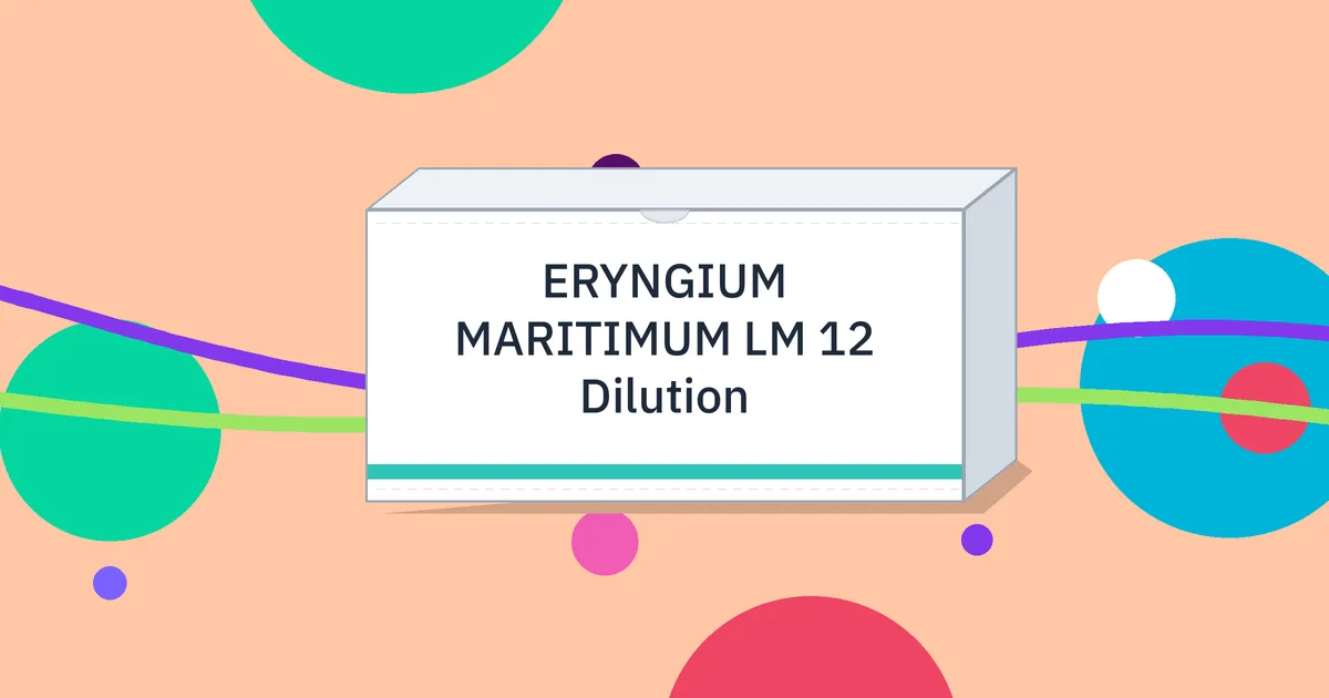 Symbolbild: Packung mit der Aufschrift ERYNGIUM MARITIMUM LM 12 Dilution (PZN 13479010) – Verfügbarkeit und Bezug in Apotheken in Frankfurt am Main