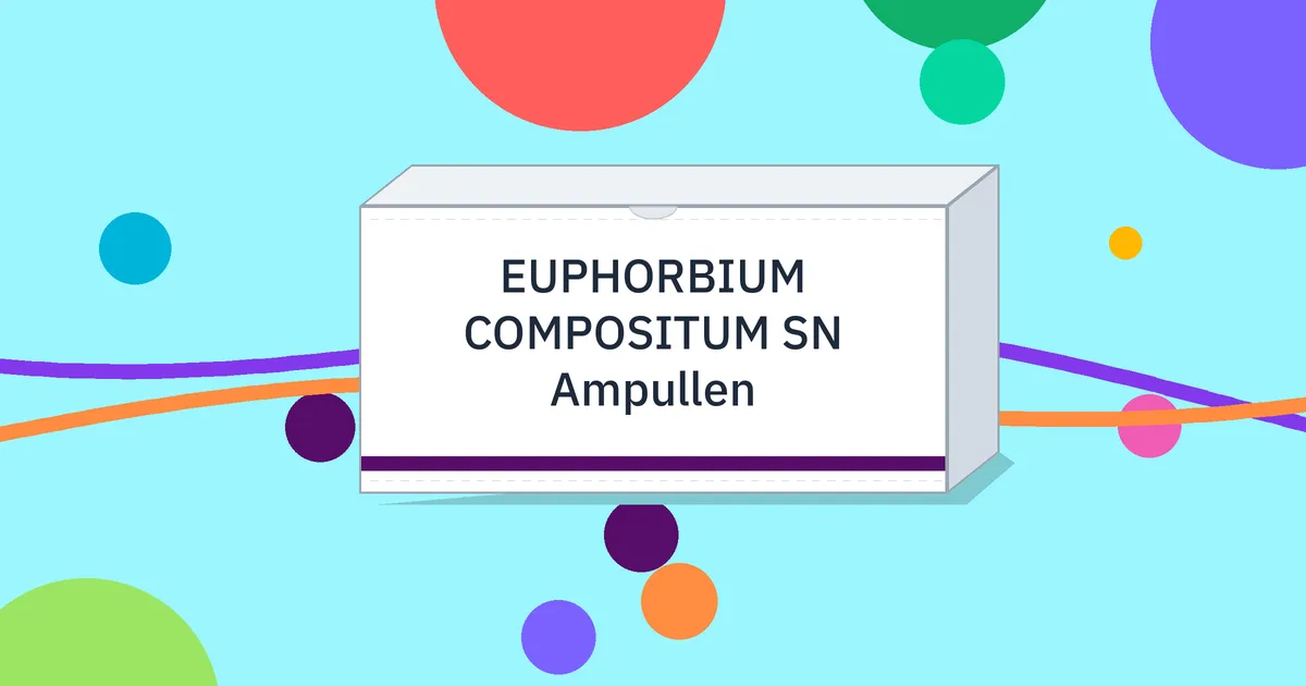 Symbolbild: Packung mit der Aufschrift EUPHORBIUM COMPOSITUM SN Ampullen (PZN 01230386) – Verfügbarkeit und Bezug in Apotheken in Frankfurt am Main