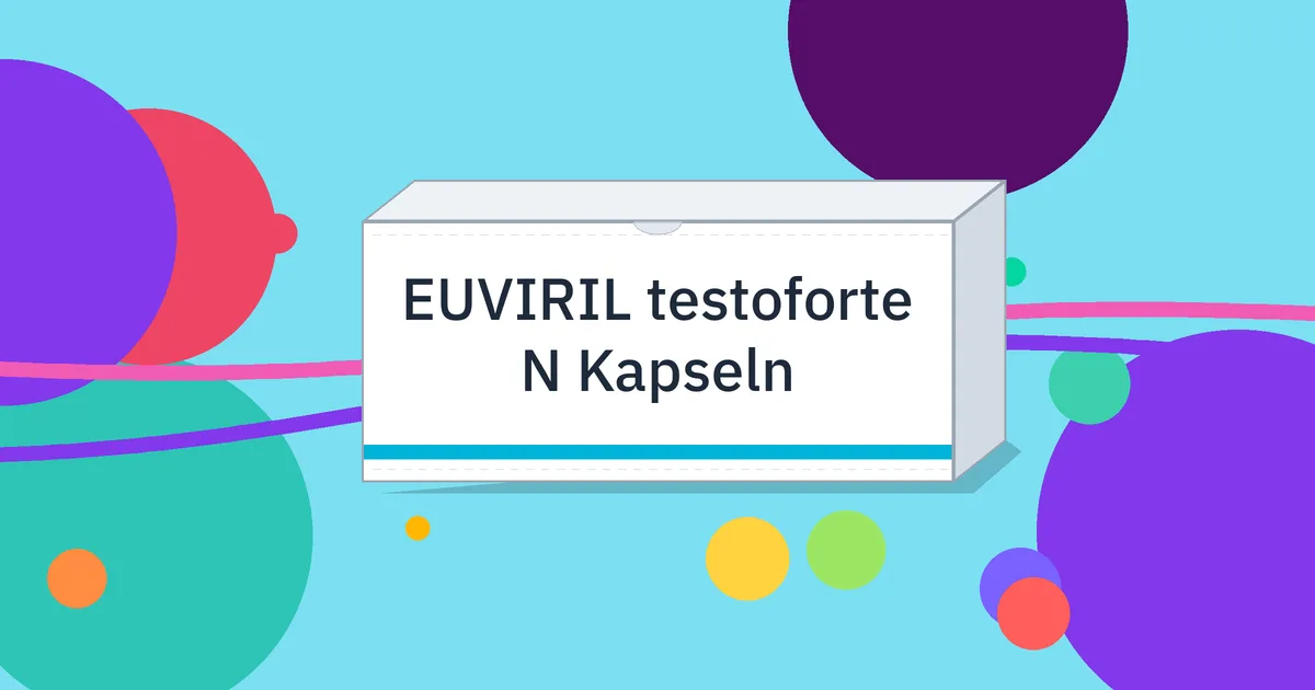 Symbolbild: Packung mit der Aufschrift EUVIRIL testoforte N Kapseln (PZN 17308914) – Verfügbarkeit und Bezug in Apotheken in Frankfurt am Main