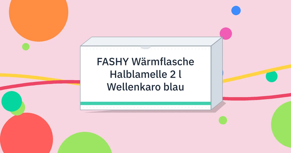Symbolbild: Packung mit der Aufschrift FASHY Wärmflasche Halblamelle 2 l Wellenkaro blau (PZN 19136848) – Verfügbarkeit und Bezug in Apotheken in Frankfurt am Main
