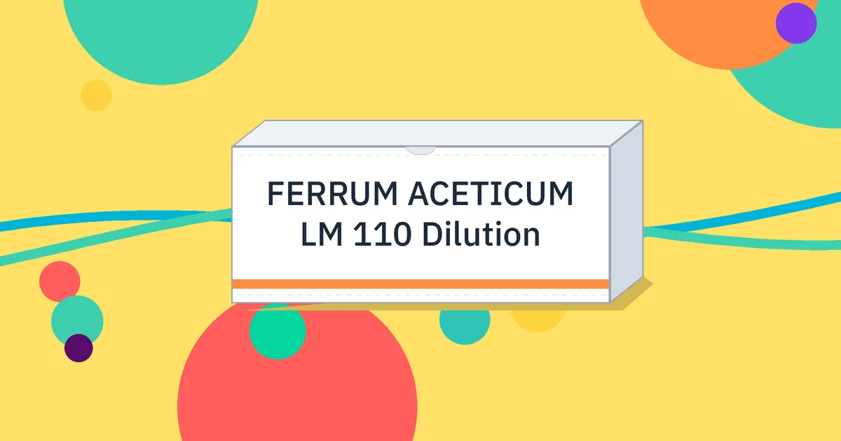Symbolbild: Packung mit der Aufschrift FERRUM ACETICUM LM 110 Dilution (PZN 13488641) – Verfügbarkeit und Bezug in Apotheken in Frankfurt am Main