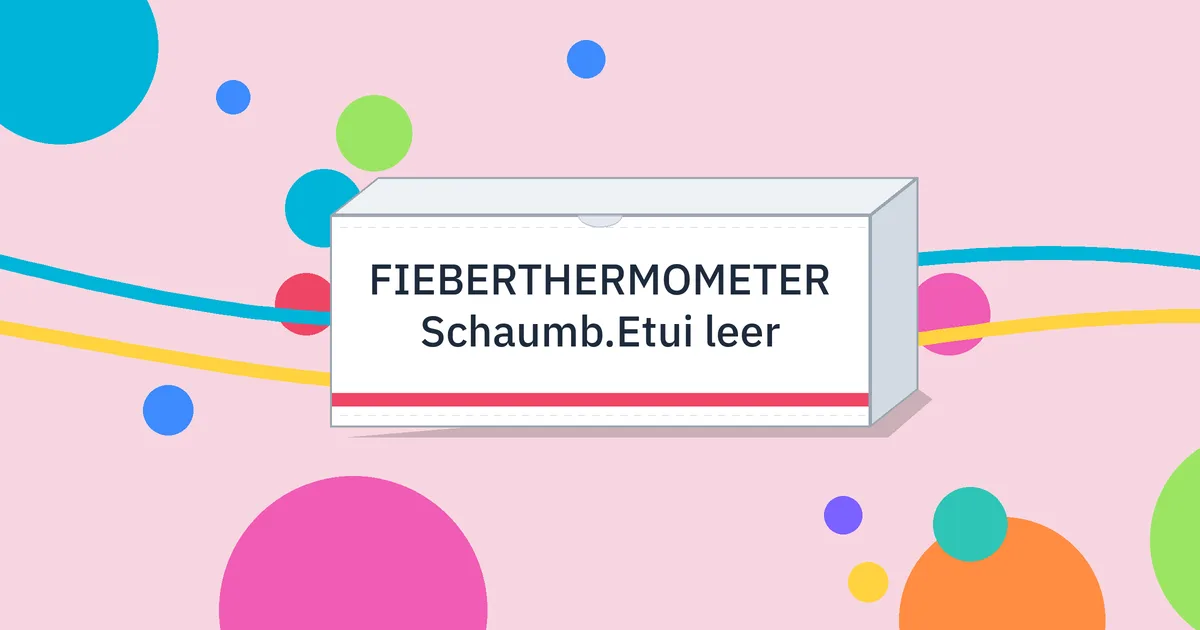 Symbolbild: Packung mit der Aufschrift FIEBERTHERMOMETER Schaumb.Etui leer (PZN 02439088) – Verfügbarkeit und Bezug in Apotheken in Frankfurt am Main